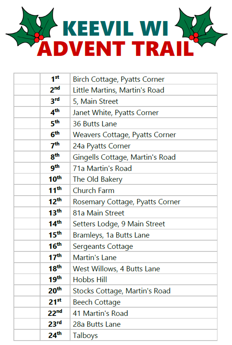 Keevil’s Christmas window Advent Trail! – KEEVIL VILLAGE